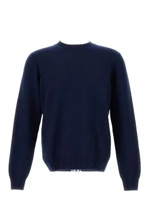 GRAN SASSO Rib-knit Cashmere Crewneck Sweater - Blue