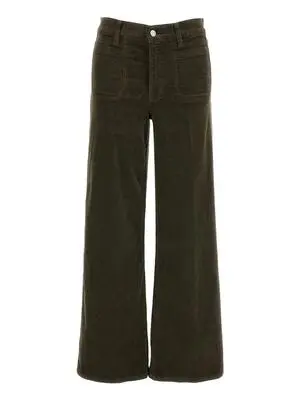FRAME Frame Le Slim Palazzo Corduroy Trousers Verde