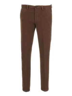 BRIGLIA 1949 Briglia 1949 Slim Cut Twill Moleskin Finish Trousers