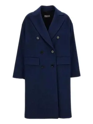 Alberto Biani Double-breasted Wool Coat - Blu