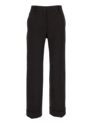 Alberto Biani Charlie Trouser Tailored Wool - Marrone