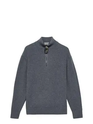 JW Anderson Half-zip Ribbed Hoodie - Grey