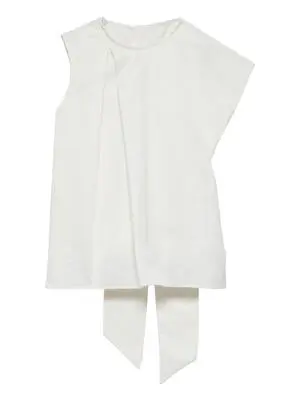 JW Anderson Sleeveless Draped Satin Top - Beige