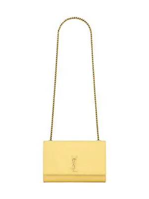 Saint Laurent Kate Small Lizard Shoulder Bag - Soft Lemon