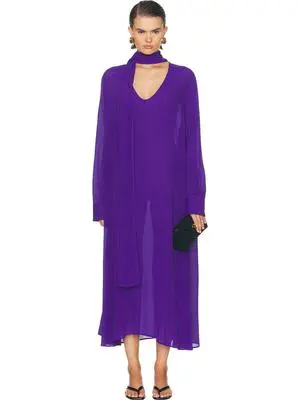 TOTEME Purple Viscose Dress With Attached Scarf - Amethyst