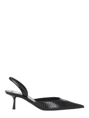 Saint Laurent Marida Python Slingback Pump In Black - Nero