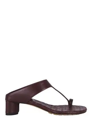 Bottega Veneta Livia Kitten Heel Thong Sandal - Deep Mahogany