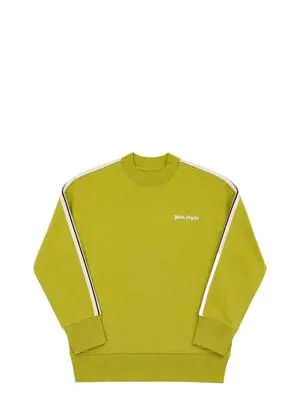 Palm Angels Crewneck Sweatshirt With Side Stripes - Green