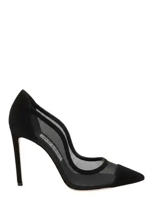 JIMMY CHOO Jimmy Choo Brigitte Mesh-Panel Suede Stiletto Pumps
