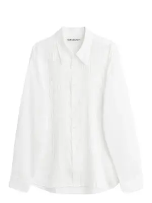 Our Legacy Promise Pleated Front Shirt - Ivory Cloud