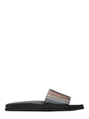 Paul Smith Striped Band Slides - Black