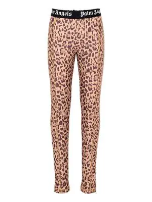 Palm Angels Logo Leggings - Brown