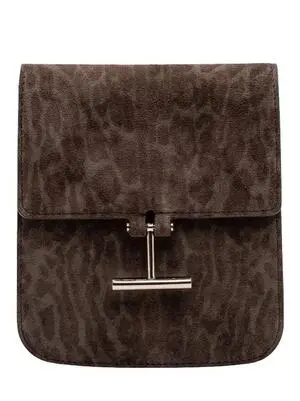 TOM FORD Signature T-Shaped Clutch Bag Brown