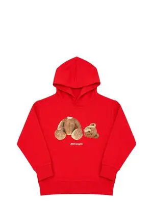 Palm Angels Bear Print Hoodie - Red