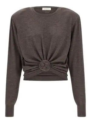 Magda Butrym Knotted Knit Sweater - Brown