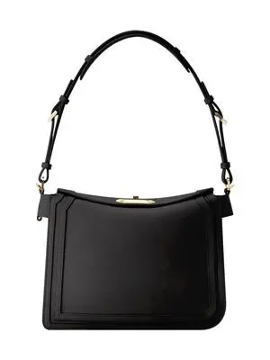 LANVIN Compagnon Leather Shoulder Bag - Black