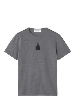 LANVIN Embroidered Logo T-shirt - Dark Grey Blend