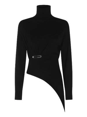 LANVIN Asymmetrical Hem Turtleneck Sweater - Black
