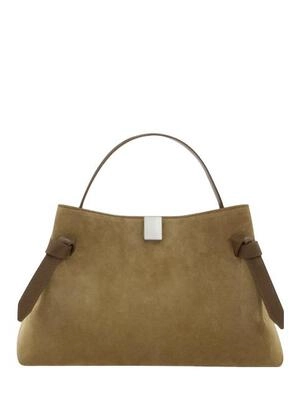 Yuzefi Gyoza Fennel Suede Handbag - Green