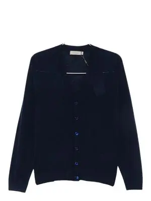 Canali Long-sleeved Knitted Cardigan - Black
