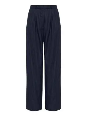 ANINE BING Paola Navy Pinstripe Trousers - Navypinstripe
