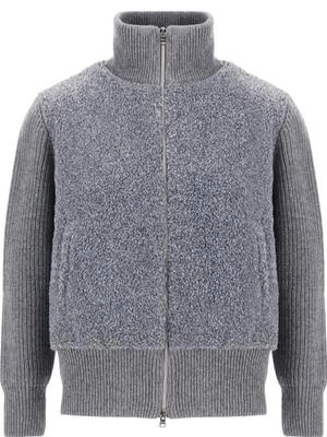 Herno Ribbed Pure Wool Resort Cardigan - Light Gray