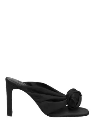 ROTATE BY BIRGER CHRISTENSEN Square-toe Satin High-heel Sandals - Black