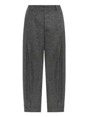 Dsquared2 Tweed Wide-leg Pleated Trousers - Grey