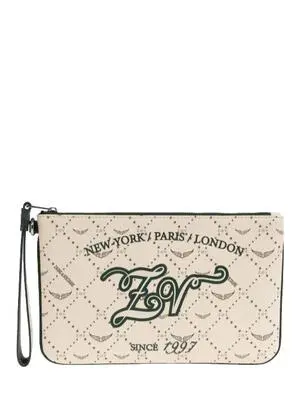 Zadig&Voltaire Logo-print Wristlet Pouch - Cream