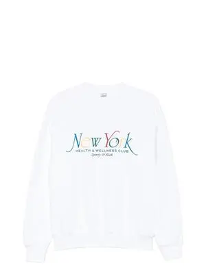SPORTY  RICH Round-neck Logo Sweatshirt - White