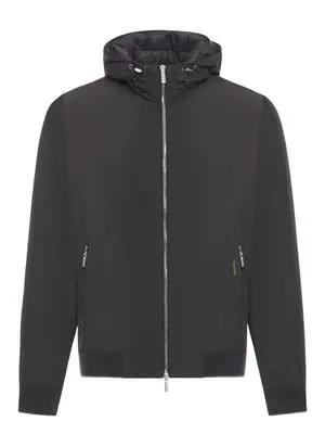 MOORER Oniro-stp" Hooded Bomber Jacket - Black