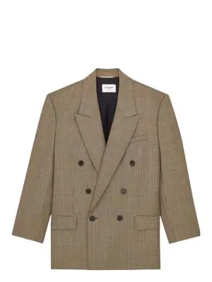 Saint Laurent Double-breasted Blazer - Brown