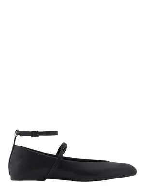 ARMANI EXCHANGE Armani Exchange Pointed-Toe Ballerina Flats With Ankle Strap