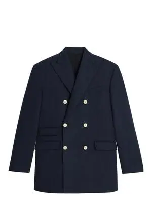 Celine Prince Jacket In Wool Cloth - Navy Blue
