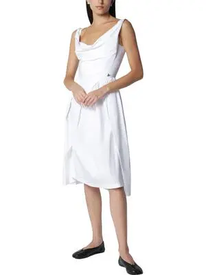 VIVIENNE WESTWOOD Cotton Poplin Midi Dress - White