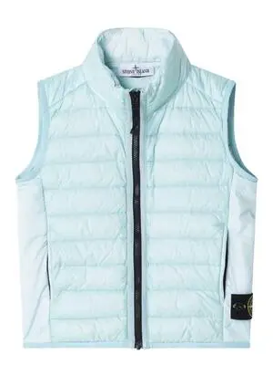 Stone Island Quilted Zip Vest - Light Blue