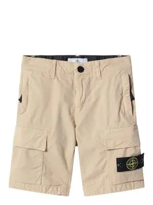 Stone Island Cargo Shorts With Compass Logo Patch - Beige