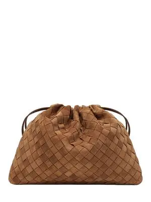Bottega Veneta Bottega Veneta Intrecciato Suede Pouch Brown