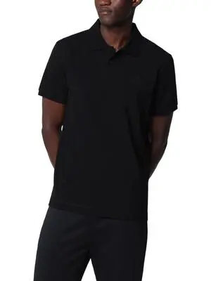 Moncler Cotton Piqué Polo Shirt With Logo Patch - Black