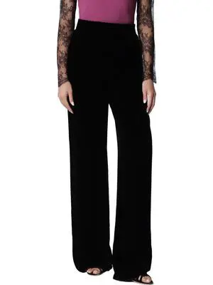 Valentino Garavani Viscose-blend Wide-leg Trousers - Black