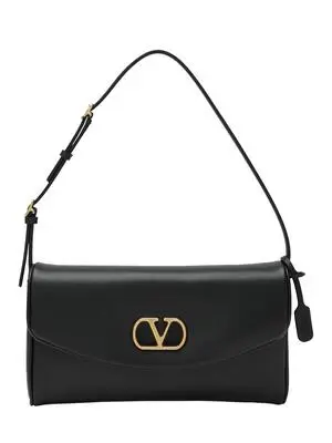 Valentino Garavani Small Devain Leather Shoulder Bag - Black