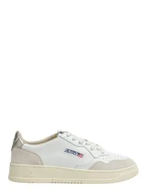 AUTRY Medalist Leather And Suede Low Top Sneakers - White