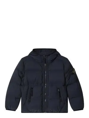 Stone Island Hooded Down Jacket - Blue