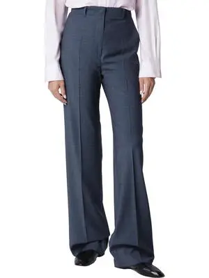 Max Mara Virgin Wool Classic Trousers - Blue