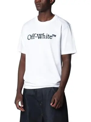 OFF-WHITE™ T-shirt With Embroidered Logo - White