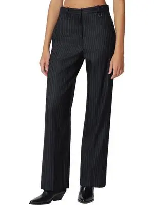 Isabel Marant Étoile Pinstripe Wool-blend Trousers - Black