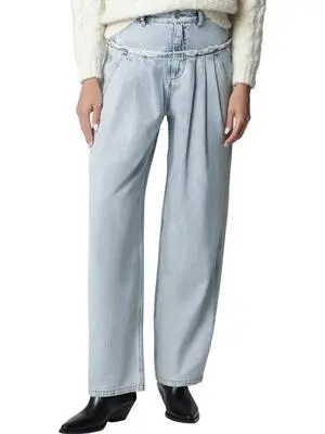 Isabel Marant Étoile Iniza Pleated Wide-leg Jeans - Light Blue