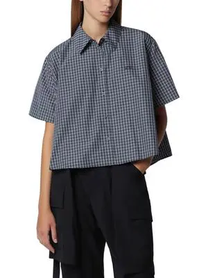 Loewe Trapeze Checked Technical Cotton Shirt - Black