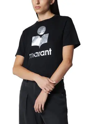Isabel Marant Étoile Zewel Logo Linen T-shirt - Black