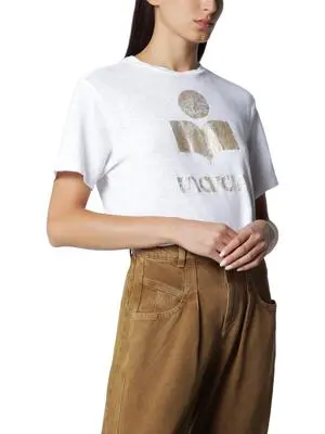 Isabel Marant Étoile Zewel Logo Linen T-shirt - White